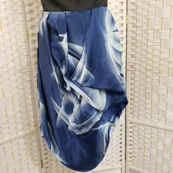 BCBGMaxAzria | Dresses | Bcbgmaxazria Silk Woven Draped Strapless Dress ...